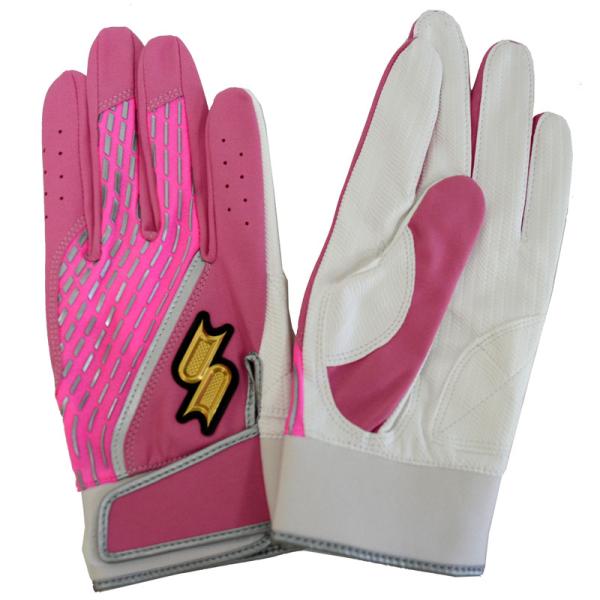 SSK Proedge 天然皮革バッティング手袋母の日仕様(両手用) ニット面積を拡げることで、軽量性と握り心地を高めた新モデルです。ベルト部分には柔らかくフィット感に優れたネオプレン 素材を採用。素材特有の伸びと柔軟性で快適な装着感を実現...