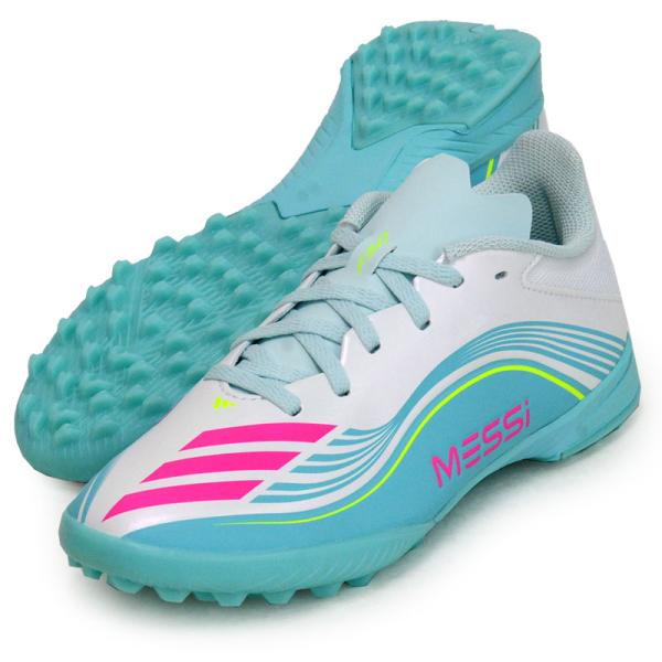 adidas F50 MESSI LEAGUE TF J F50 メッシ リーグ TF サッカー キッズターフ用（トレーニングシューズ）で、お子様にサッカーのワクワクを体験させてあげよう。メッシ好みのフィット感を想定して作られたこのシューズ...