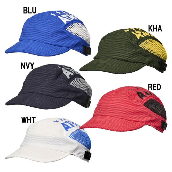 ATHLETA ジュニアプラクティスキャップ通気性がよく撥水加工されたドットエアー素材を使用したジュニアプラクティスキャップ■MATERIAL：ドットエアー　■COMPOSITION：本体：ポリエステル 100%■SIZE：JF (53〜5...