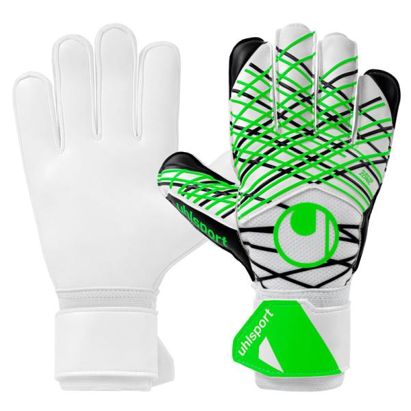 uhlsport ウールシュポルト ソフト アドバンスド 試合から練習まで使えるベストセラーパーム。グリップ力と耐久性のバランスが取れたソフト系パームのパフォーマンスモデル。■リバウンドゾーン■指股、バックハンド手首部：メッシュテキスタイル...