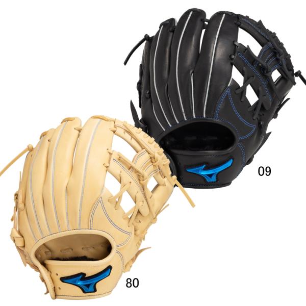 MIZUNO ソフトボール用ウィルドライブ ブルー内野手向け：サイズ9 すぐに使える柔らか仕様グラブ！■素材：受球面／背面：クレストハイド（天然皮革：牛革）■カラー：09：ブラック80：ブロンド■フィリピン製
