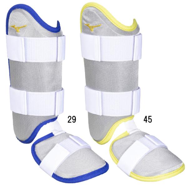 MIZUNO ミズノプロ フットガード左足右打者用/右足左打者用 ■硬式・軟式・ソフトボール兼用。■ベトナム製■カラー 29：シルバー×ブルー45：シルバー×イエロー■サイズ /スネ部高さ：約195mm■質量約300g■素材 表地：合成繊維...