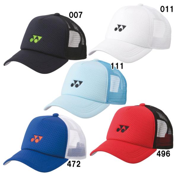 YONEX ユニセックス メッシュキャップフロントにYONEXロゴを配置したメッシュキャップ。UVカット、吸汗速乾テクノロジー搭載。■素材：ポリエステル100%■再生ポリエステル、UVカット、吸汗速乾　※背面ホック式■テクノロジー:UVカッ...