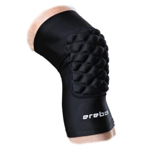 erebos ニーパット膝上にはストッパーがついており、ズレにくくなっている。膝下はerebosの文字がある。弾力性のあるニーパットは、ゴツゴツしたニーパットと違い、装着も簡単だ。速乾性があるが、パッド部分はしっかりとしたクッション性を備え...