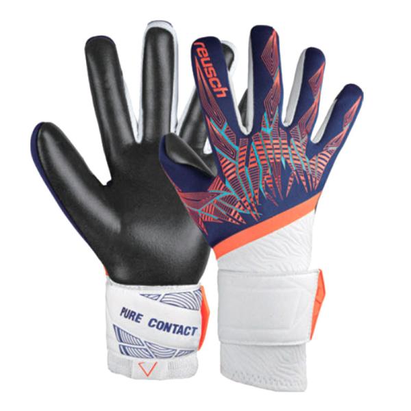 REUSCH ピュア コンタクト ゴールド 高品質の天然ラテックスを最大限使用しグリップ力強化と耐久性を保証。●パーム：ロイシュグリップゴールド●カット：ハイブリッドネガティブカット●リスト：ステディカフ／プルループ●サイズ：7.5・8・9...