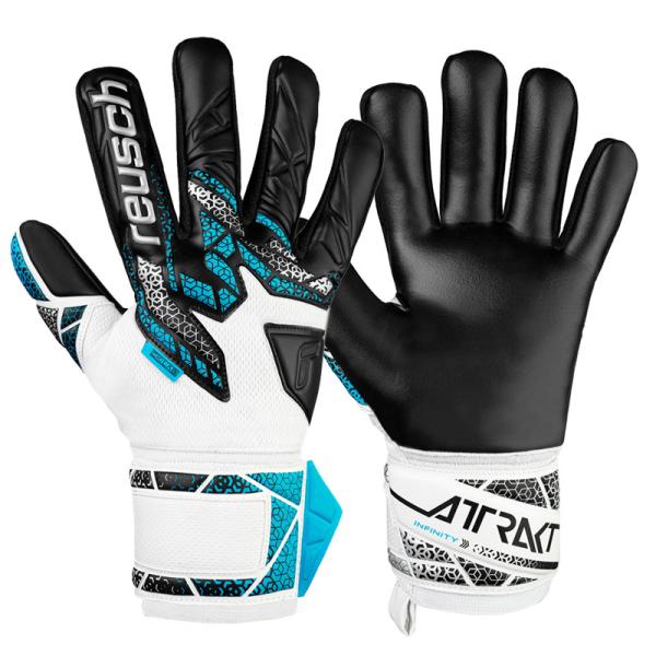 reusch アトラクト インフィニティ NCソフトなラテックスを使用し、ハードショットに対する衝撃吸収力強化に特化したモデルです。■パーム:ロイシュグリップインフィニティ■カット:ネガティブカット■カフエラスティックカフ■サイズ：7.5,...