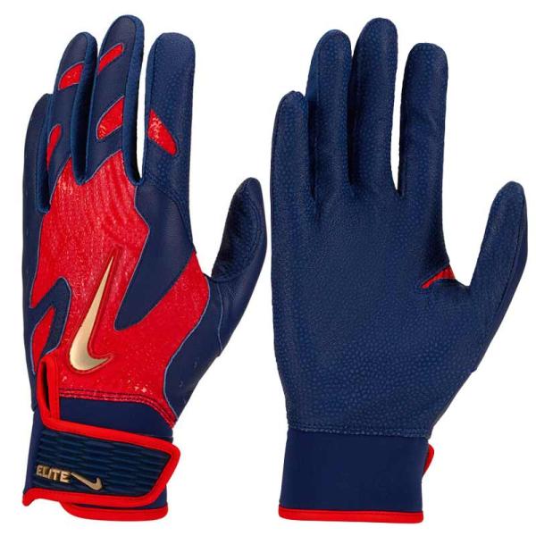 NIKE アルファ エリート2.0 バッティンググローブ　グリップ力と耐久性を高めるためのテクスチャ加工。DRI-FITテクノロジーが快適さを速乾性を保つ。ネオプレンカフが手首を快適に包み込み、しっかりとフィット。強化されたステッチの袖口で...