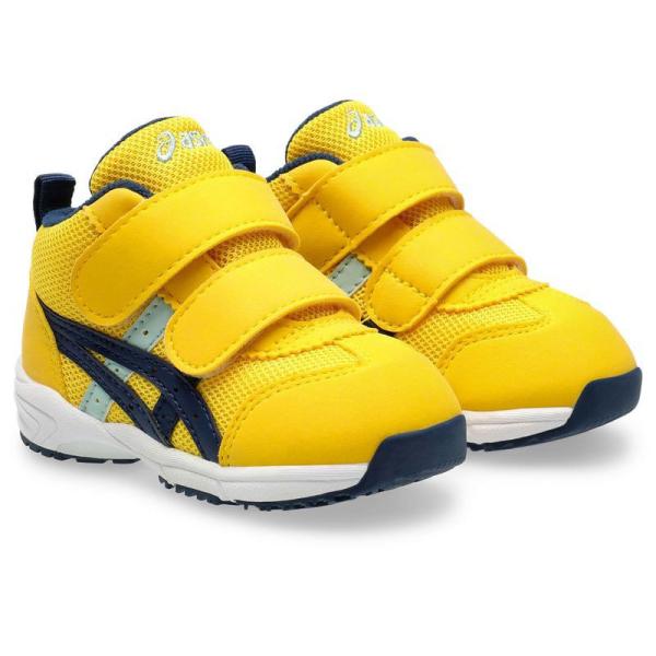 約1歳から3歳の幼児向けに展開する「BABY」シリーズ。足首の安定性に優れたミドルカットシューズです。かかとの安定性を重視し、かかとを包み込む立体的な中敷を採用しています。扇形のつま先部分は足ゆびをのびのびと動かすことができ、踏ん張りやすい...