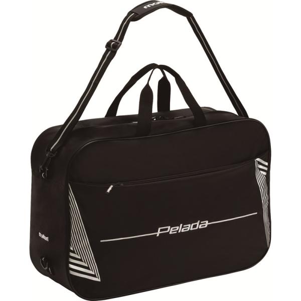 ペレーダデザインボールバッグ 6 個入れ。持ち方が、ハンドル、ショルダー横型、ショルダー縦型の 3 通りから選べます。砂噛みしにくい幅広ファスナー、ポンプなどを入れるポケット付き。素材：ナイロンサイズ：幅 68 ×高さ 45 ×奥行 23C...