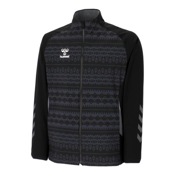 表地は伸縮性に優れたウーブン素材を使用し、裏地にはストレッチ性のある起毛素材を使用。 立体的なパターン設計で運動性能を追求した裏付きウーブンジャケット。 ヒュンメルのバンブルビーロゴの要素で構成されたノルディック柄を採用。 対象：メンズ・ユ...