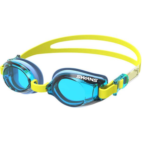 ベルト調整がらくにできる、キッズの為のファーストゴーグル。抗菌素材で衛生的。紛失防止、ネームプレート付き。'素材アイカップ／ポリカーボネート、クッション／抗菌エラストマー、ベルトアジャスター／ポリカーボネート、鼻ベルト／エラストマー、ベルト...