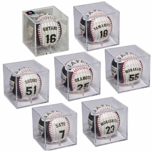 Rawlings 日本代表 ローリングス レプリカボール (キューブ入り) 1球  World Baseball Classic プレイヤーボール2026 ワールド・ベースボール・クラシックに出場する侍ジャパンのロゴ、選手のネームと背番号が...