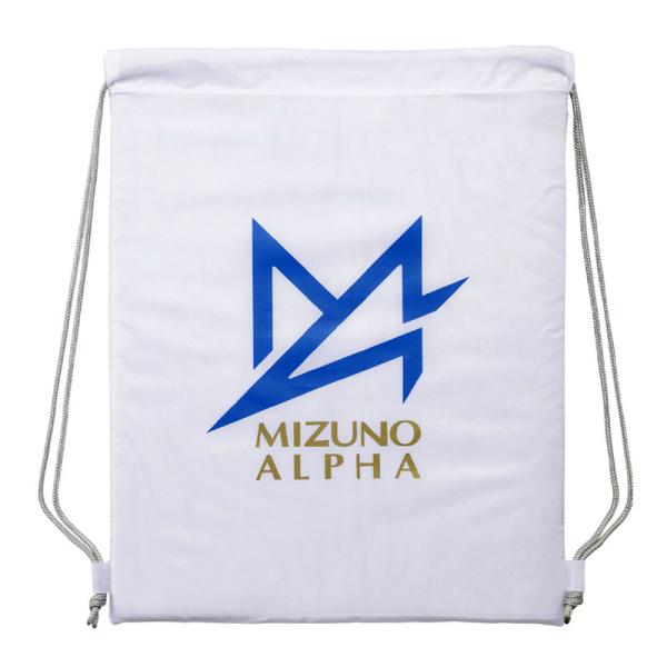 MIZUNO  ミズノアルファ ジムサック背負えるタイプのミズノアルファジムサック■サイズ：縦43cm×横35cm■素材本体：ポリエステル紐：ポリプロピレン■カラー：27：レーザーブルー■仕切り・内ポケット付き■背負えるタイプ■仕切り・内ポ...