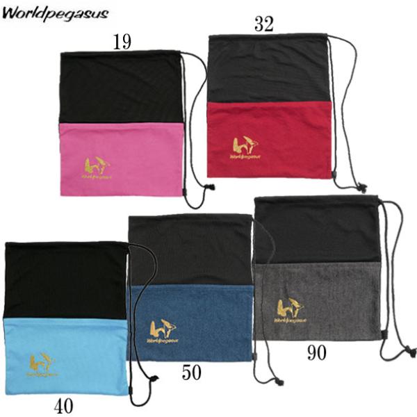 Worldpegasus グラブ袋 プロントポケット付きグラブ袋■サイズ：38.5×33.5cm■カラー：19ピンク32ディープレッド40サックス50ネイビー90ブラック■素材：ポリエステル■その他：WPロゴ金刺繍 収納スペース付■生産国：中国製