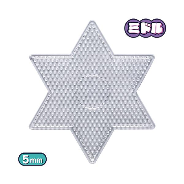 ■ 商品説明 ■ 種類：ミドル（5mm）アイロンビーズ用ペグボードサイズ：約 16.5 × 16.5cm カラー：半透明形状：ラージ スター数量：1枚ひし形と三角の作品作りが可能なペグボードです。透明タイプとなっているので、同サイズの下絵を...