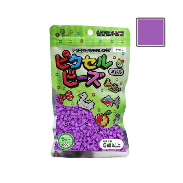 ■ 商品説明 ■ 種類：ピクセルビーズ （5mm） サイズ：直径 5mmカラー：ライトパープル数量：約 1,000粒RGB数値：R:160 G:94 B:181一般的な5mmサイズのビーズと互換性のあるハードタイプのビーズです。形状の変化が...