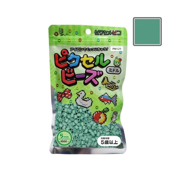 ■ 商品説明 ■ 種類：ピクセルビーズ （5mm） サイズ：直径 5mmカラー：セラドン数量：約 1,000粒RGB数値：R:86 G:154 B:131一般的な5mmサイズのビーズと互換性のあるハードタイプのビーズです。形状の変化が少ない...