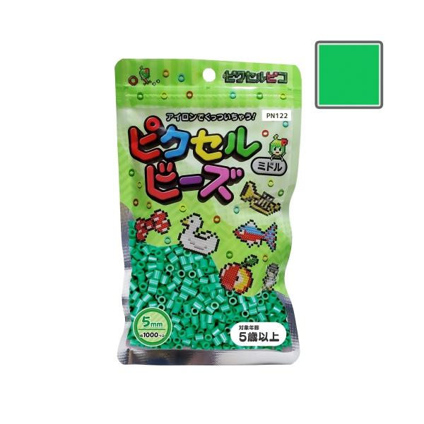 ■ 商品説明 ■ 種類：ピクセルビーズ （5mm） サイズ：直径 5mmカラー：ドーミーグリーン数量：約 1,000粒RGB数値：R:20 G:194 B:91一般的な5mmサイズのビーズと互換性のあるハードタイプのビーズです。形状の変化が...