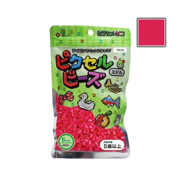 ■ 商品説明 ■ 種類：ピクセルビーズ （5mm） サイズ：直径 5mmカラー：ローズ数量：約 1,000粒RGB数値：R:219 G:33 B:82一般的な5mmサイズのビーズと互換性のあるハードタイプのビーズです。形状の変化が少ないため...
