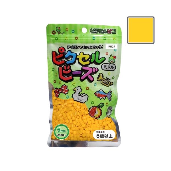 ■ 商品説明 ■ 種類：ピクセルビーズ （5mm） サイズ：直径 5mmカラー：ヨークイエロー数量：約 1,000粒RGB数値：R:255 G:209 B:0一般的な5mmサイズのビーズと互換性のあるハードタイプのビーズです。形状の変化が少...