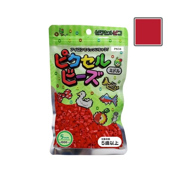■ 商品説明 ■ 種類：ピクセルビーズ （5mm） サイズ：直径 5mmカラー：レッド数量：約 1,000粒RGB数値：R:186 G:12 B:47一般的な5mmサイズのビーズと互換性のあるハードタイプのビーズです。形状の変化が少ないため...