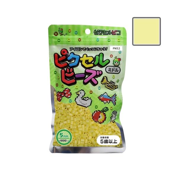 ■ 商品説明 ■ 種類：ピクセルビーズ （5mm） サイズ：直径 5mmカラー：ライトイエロー数量：約 1,000粒RGB数値：R:242 G:240 B:161一般的な5mmサイズのビーズと互換性のあるハードタイプのビーズです。形状の変化...