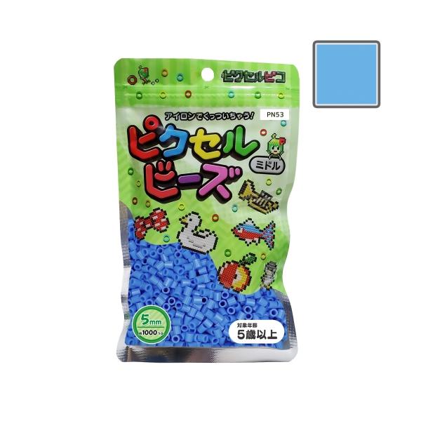 ■ 商品説明 ■ 種類：ピクセルビーズ （5mm） サイズ：直径 5mmカラー：トルコブルー数量：約 1,000粒RGB数値：R:105 G:179 B:231一般的な5mmサイズのビーズと互換性のあるハードタイプのビーズです。形状の変化が...