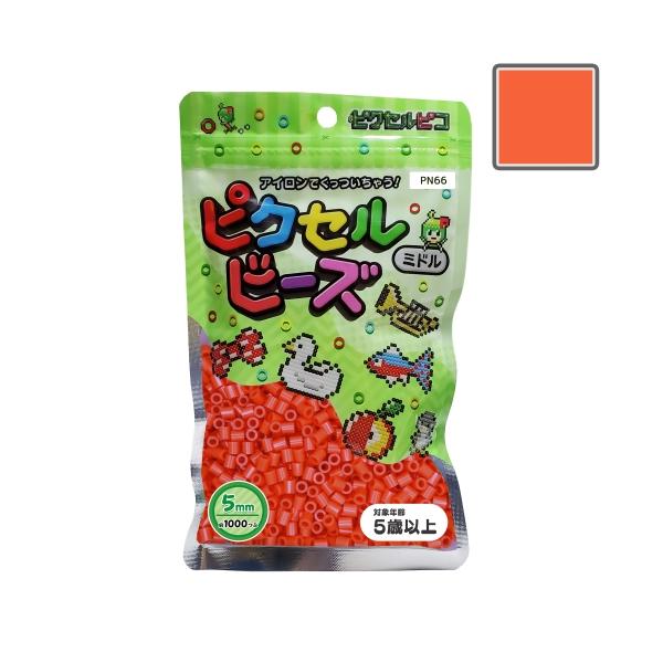 ■ 商品説明 ■ 種類：ピクセルビーズ （5mm） サイズ：直径 5mmカラー：ディープオレンジ数量：約 1,000粒RGB数値：R:244 G:99 B:58一般的な5mmサイズのビーズと互換性のあるハードタイプのビーズです。形状の変化が...