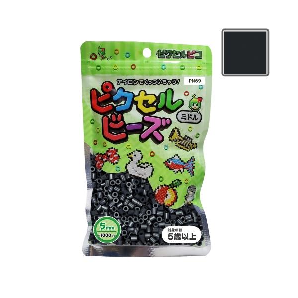 ■ 商品説明 ■ 種類：ピクセルビーズ （5mm） サイズ：直径 5mmカラー：マットブラック数量：約 1,000粒RGB数値：R:35 G:40 B:43一般的な5mmサイズのビーズと互換性のあるハードタイプのビーズです。形状の変化が少な...