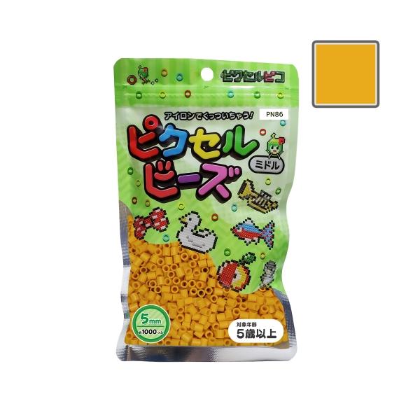 ■ 商品説明 ■ 種類：ピクセルビーズ （5mm） サイズ：直径 5mmカラー：ブライトイエロー数量：約 1,000粒RGB数値：R:234 G:170 B:0一般的な5mmサイズのビーズと互換性のあるハードタイプのビーズです。形状の変化が...