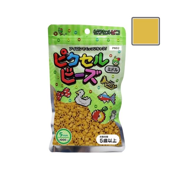 ■ 商品説明 ■ 種類：ピクセルビーズ （5mm） サイズ：直径 5mmカラー：クレセントイエロー数量：約 1,000粒RGB数値：R:222 G:185 B:71一般的な5mmサイズのビーズと互換性のあるハードタイプのビーズです。形状の変...