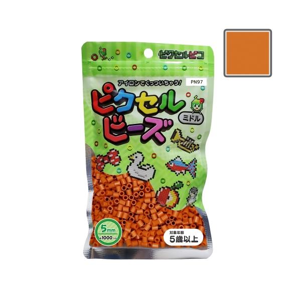 ■ 商品説明 ■ 種類：ピクセルビーズ （5mm） サイズ：直径 5mmカラー：キャロットオレンジ数量：約 1,000粒RGB数値：R:212 G:114 B:42一般的な5mmサイズのビーズと互換性のあるハードタイプのビーズです。形状の変...