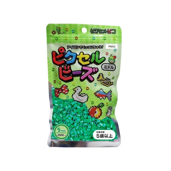 ■ 商品説明 ■ 種類：ピクセルビーズ （5mm）サイズ：直径 5mmカラー：ネオングリーン数量：約 1,000粒一般的な5mmサイズのビーズと互換性のあるハードタイプのビーズです。形状の変化が少ないため、立体作品の制作にも適しています。フ...