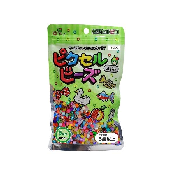 ■ 商品説明 ■ 種類：ピクセルビーズ （5mm） サイズ：直径 5mmカラー：全色 153色のランダムアソートミックス数量：約 1,000粒一般的な5mmサイズのビーズと互換性のあるハードタイプのビーズです。形状の変化が少ないため、立体作...