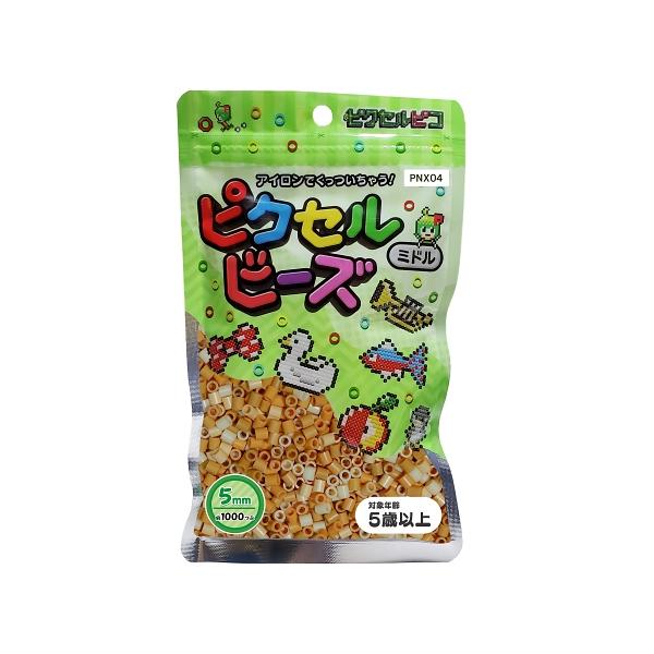 ■ 商品説明 ■ 種類：ピクセルビーズ （5mm） サイズ：直径 5mmカラー：通常カラーのベージュ系統 5色のランダムアソートミックス数量：約 1,000粒一般的な5mmサイズのビーズと互換性のあるハードタイプのビーズです。形状の変化が少...