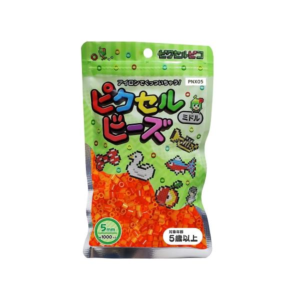 ■ 商品説明 ■ 種類：ピクセルビーズ （5mm） サイズ：直径 5mmカラー：通常カラーのオレンジ系統 5色のランダムアソートミックス数量：約 1,000粒一般的な5mmサイズのビーズと互換性のあるハードタイプのビーズです。形状の変化が少...