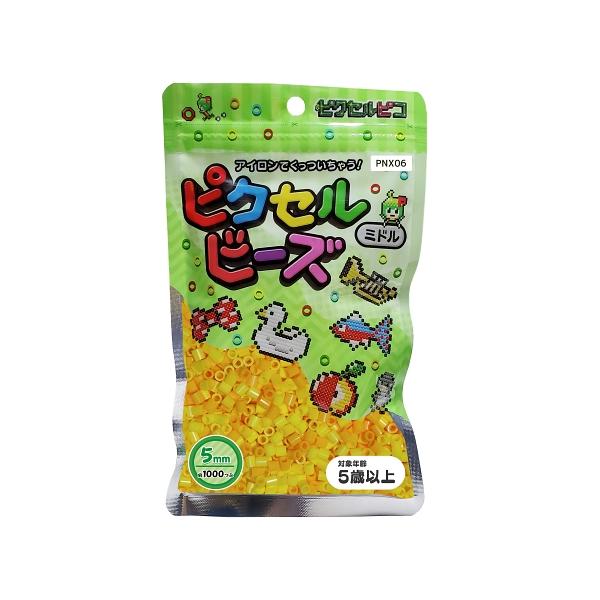 ■ 商品説明 ■ 種類：ピクセルビーズ （5mm） サイズ：直径 5mmカラー：通常カラーのイエロー系統 5色のランダムアソートミックス数量：約 1,000粒一般的な5mmサイズのビーズと互換性のあるハードタイプのビーズです。形状の変化が少...