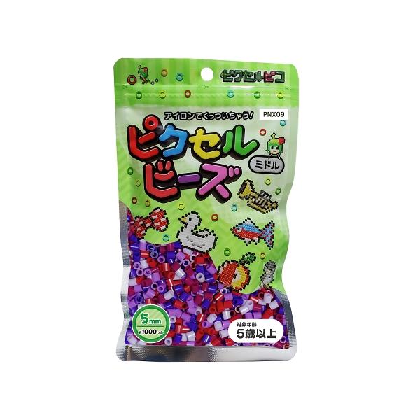 ■ 商品説明 ■ 種類：ピクセルビーズ （5mm） サイズ：直径 5mmカラー：通常カラーのパープル系統 5色のランダムアソートミックス数量：約 1,000粒一般的な5mmサイズのビーズと互換性のあるハードタイプのビーズです。形状の変化が少...