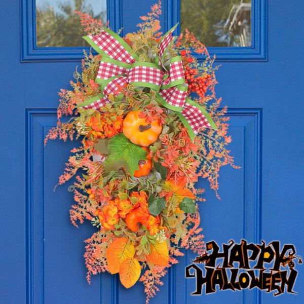 商品情報商品名：ハロウィンリース生産国：中国購入前のご注意※商品写真はできる限り実物と近づけるようにしておりますが、お使いのモニター設定、お部屋の照明等により実際の商品と色味が異なる場合がございます。※採寸はあくまで目安としてのもので、表記...