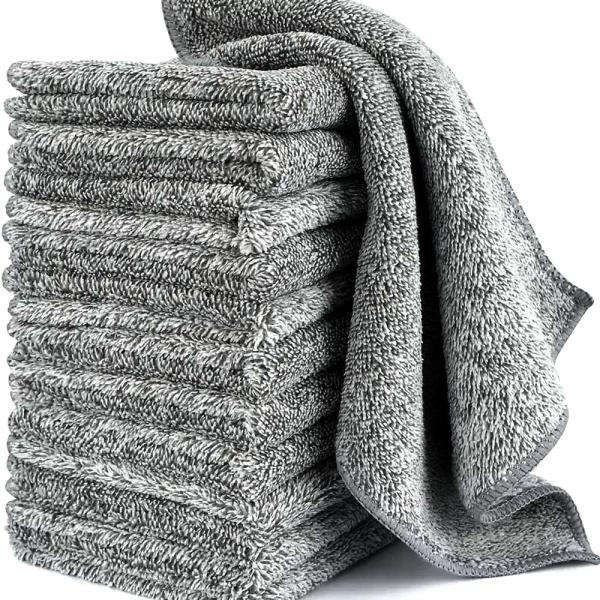 マイクロファイバータオル 吸水速乾 クリーニングクロス コーティング ワックス キッチン 掃除 25x25cm 超極細繊維 洗車のガラス拭き上げ 内窓 樹脂 金属など車の各部位に最適 食器 台ふき 厚手で繰り返し使える 機械洗浄可能吸水速乾...