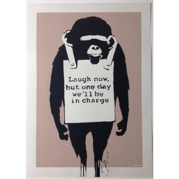 Banksy バンクシー LAUGH NOW シルクスクリーン プリント WCP SCREEN PRINTです。イギリスのWEST COUNTRY PRINCEが作成をしたBanksyのリプロダクションの作品です。初期の作品とまったく同じ方...