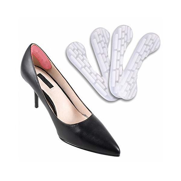 靴脱げ防止かかと用パッド【メイン素材】シリコン 【重量】約14g／1枚 【サイズ】横11cm * 縦3cm *クッション厚さ0.5cm 【内容量】2足分（4点）入り 【カラー】半透明 【対象】男女兼用「主な仕様」【靴擦れ防止・負担軽減】柔ら...