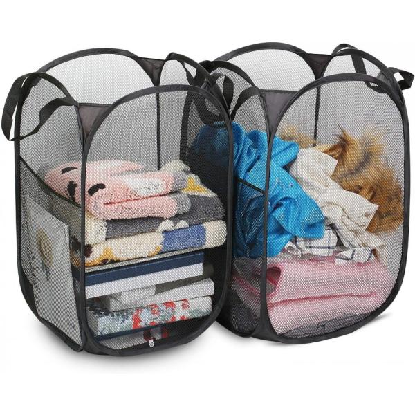 【商品詳細】サイズ：36*36*60cmカラー：ブラック【70Ｌ以上超大容量】服はもちろん、ぬいぐるみ、クッション等を大量に収納できます。本体重量約150gと大変軽く、持ち運びにも便利!!【簡単な開閉と折りたたみ】弾力性洗濯かごは、簡単な開...