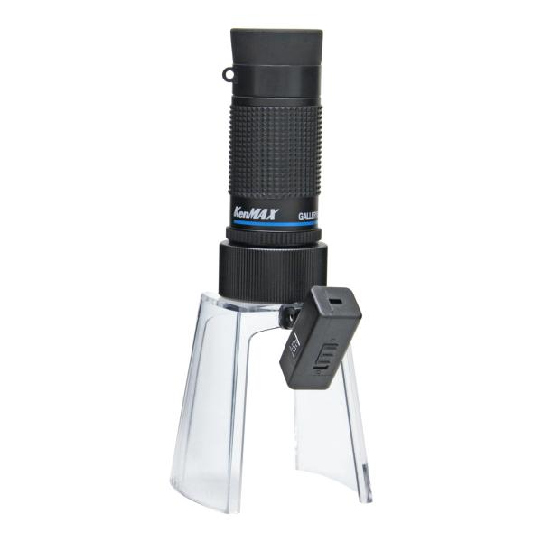 【単眼鏡 ギャラリースコープ 日本製 6倍 近距離23cm 遠近両用 スコープ】と【LEDライト付マイクロスタンド 高倍率20倍】のセット 印刷物 観察 鑑定 検査 弱視 高倍率を正立像で観察できる《ポイント》高倍率を高精度に検査ができるギ...