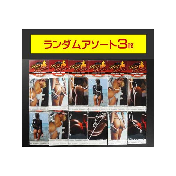 セクシーエアフレッシュナー（Hot Buns）３枚セットです。セクシーなピンナップガールが登場する紙製の芳香剤ランダムアソート３枚セットになります。ミニポスターのようなワンショットが両面にプリントされております♪コチラはお尻にフォーカスした...