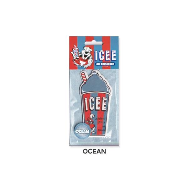 アイシー(ICEE)のエアフレッシュナーになります。１９５７年にスタートしたアメリカのフローズンドリンクブランド、アイシー(ICEE)。フルーツフレーバーを効かせたシェイクのようなドリンクで有名ですね♪こちらはそんなアイシーの紙製芳香剤です...