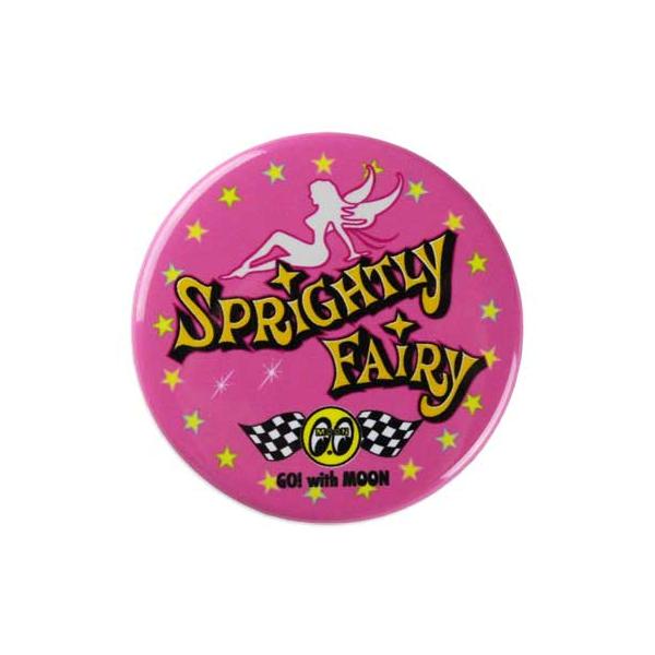 ムーンアイズの缶バッジになります。カスタムカーライフ、サザンカリフォルニアスタイルのMOONEYES。コチラはスプライトリー・フェアリー・カンバッジです。ムーンアイズのイマジニア、エミ氏が乗るシボレーのペイントデザインがモチーフ♪バッグや帽...