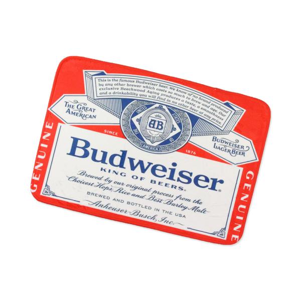 バドワイザーの玄関マット(フロアーマット)になります。ご存知のアメリカンビール、KING OF BEERS、BUDWEISER。ラベルデザインがそのまま玄関マットになってます♪裏面には滑り止め加工が施してあります。玄関以外にもトイレや洗面所...