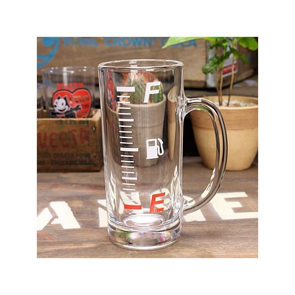 面白いビアグラス（ビールジョッキ）になります。車のガソリンメーターのようなデザインがプリントされたガラス製のビアグラスになります。ドリンクを注げばだんだん満タンになっていくわけですね♪飲み会で「飲んでるぅ？」なんて聞かれますがコレで一目瞭然...