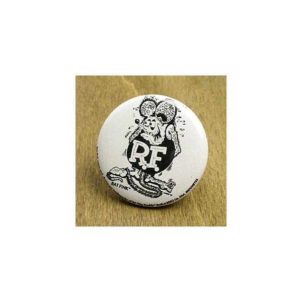 ラットフィンクの缶バッチです！直径3cmのベーシックサイズ！小物が大変人気のラットフィンクシリーズですが、缶バッチはその代表格です！キャップや作業着などに付けたり、ジャンパーなどの物足りない部分に付けてみたり使い方色々です！種類が多すぎるの...